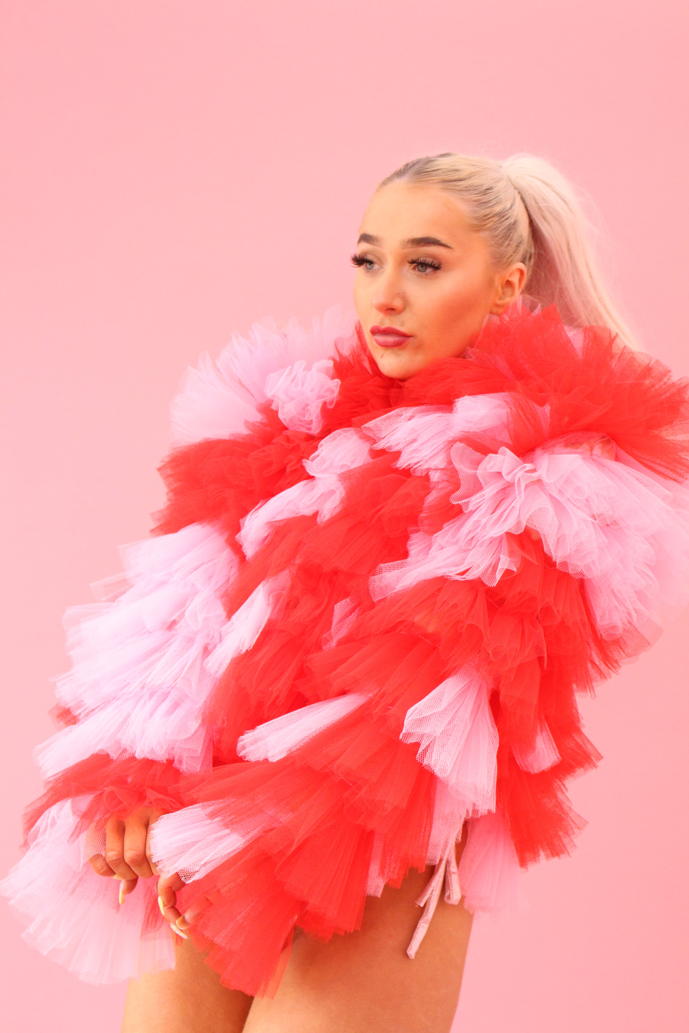 PINK AND RED TULLE RUFFLE JACKET – That's Sew Maisie