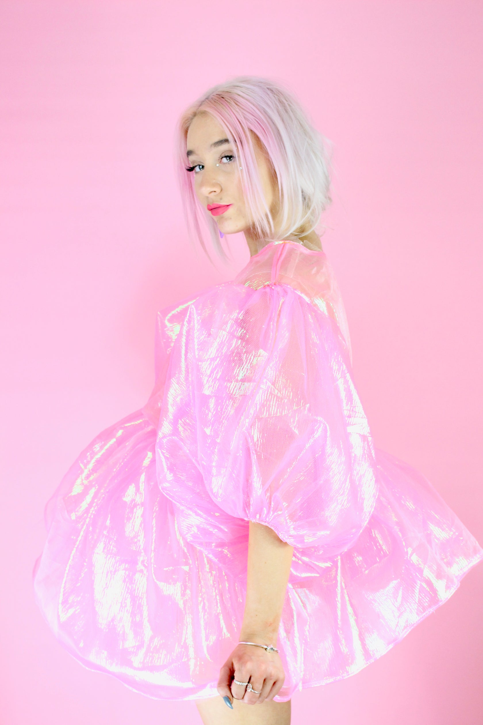 PUFFY OVERSIZED SLEEVE IRIDESCENT MINI TUTU DRESS – That's Sew Maisie